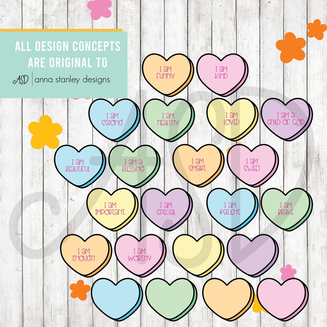 Printable, Valentine's Day Conversation, Affirmation Hearts ...