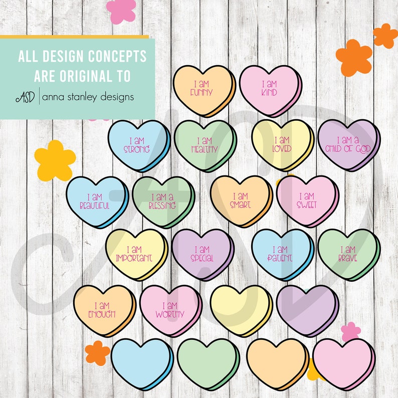 Printable, Valentine's Day Conversation, Affirmation Hearts ...