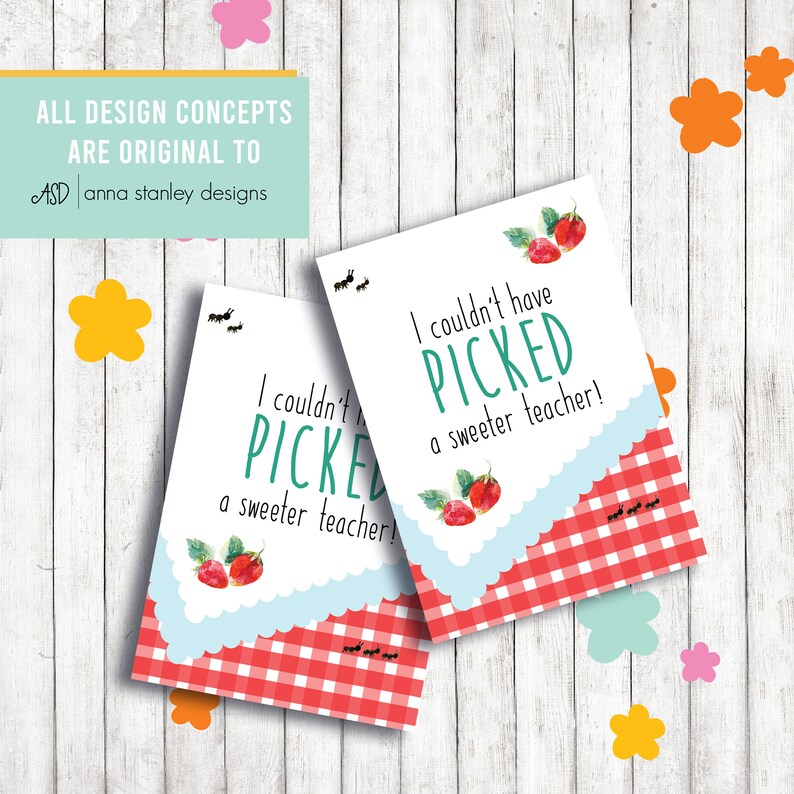 Picked the Sweetest Teacher Printable Gift Tags Giftie - Etsy