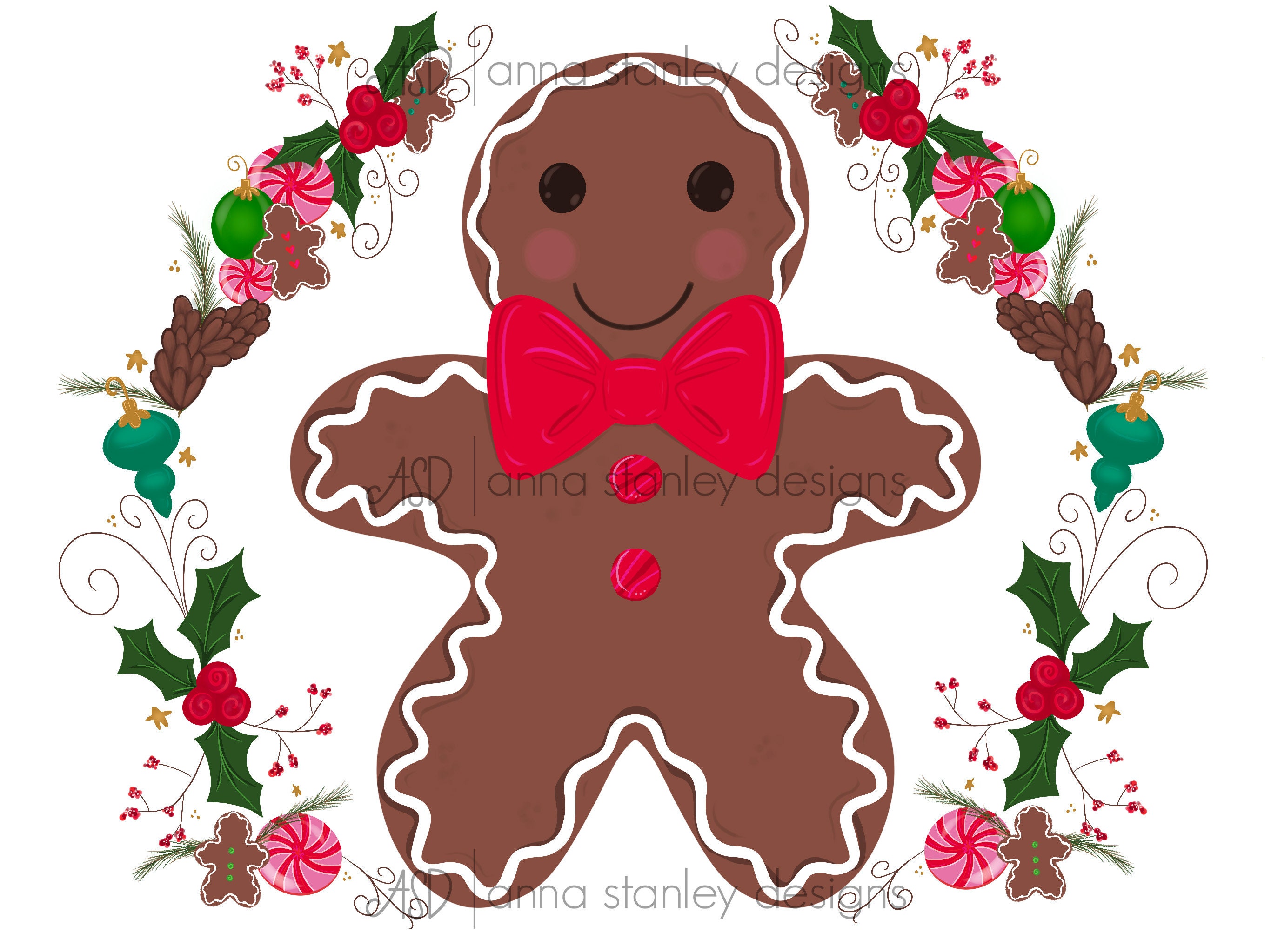 Gingerbread Man Recipe Card, Printable Christmas Card (4x6") - Etsy