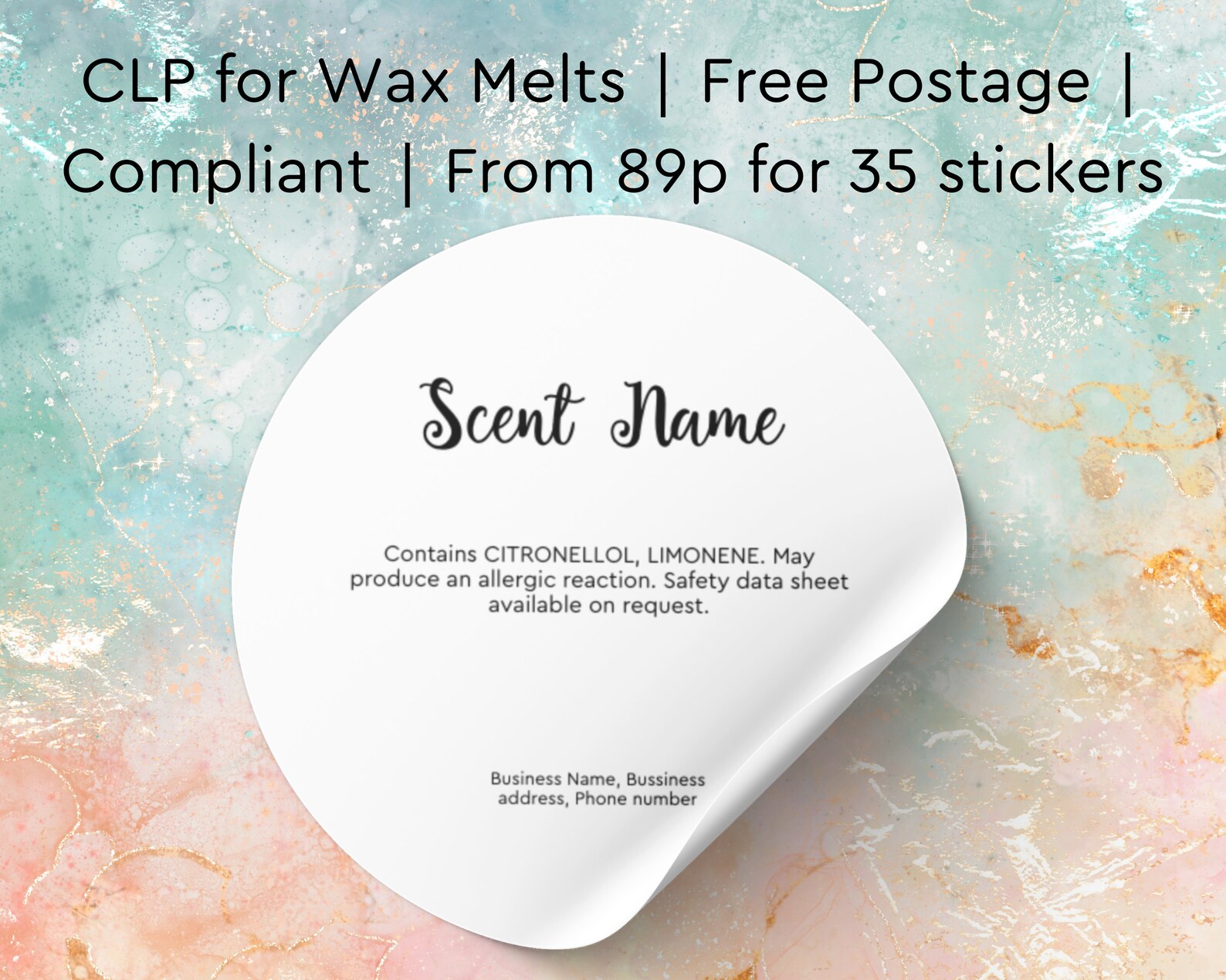 CLP Labels, Circle, CLP Stickers, Wax Melts, Rectangle, Safety Label ...