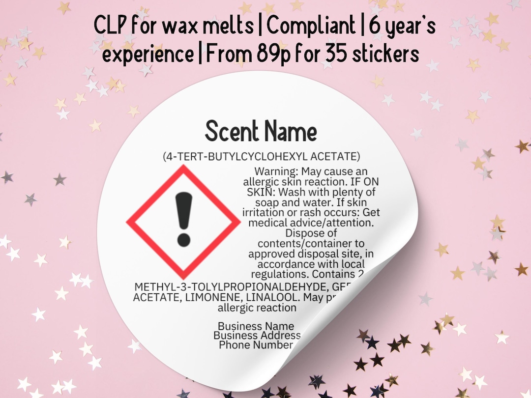 CLP Labels, Wax Melts, Circle, CLP Stickers, Rectangle, Safety Label ...