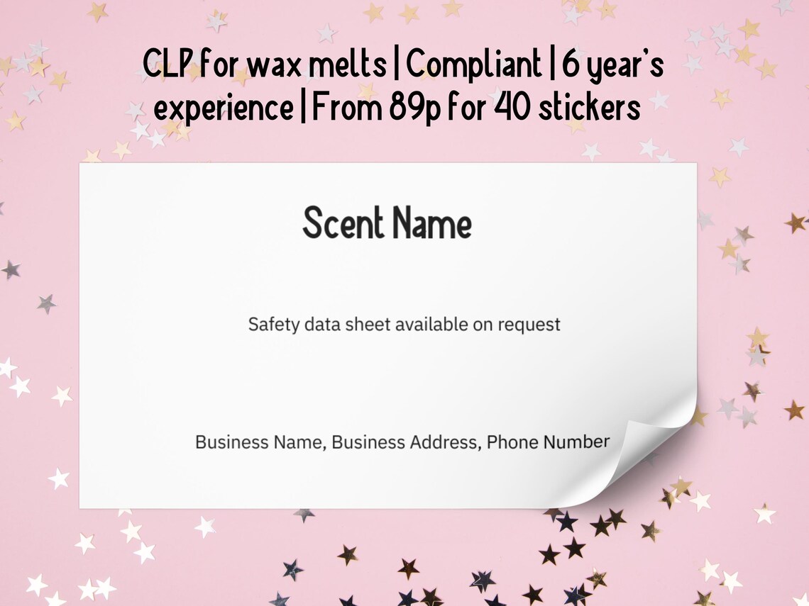 CLP Labels, HB CLP Stickers, Wax Melts, Rectangle, Circle, Safety Label ...
