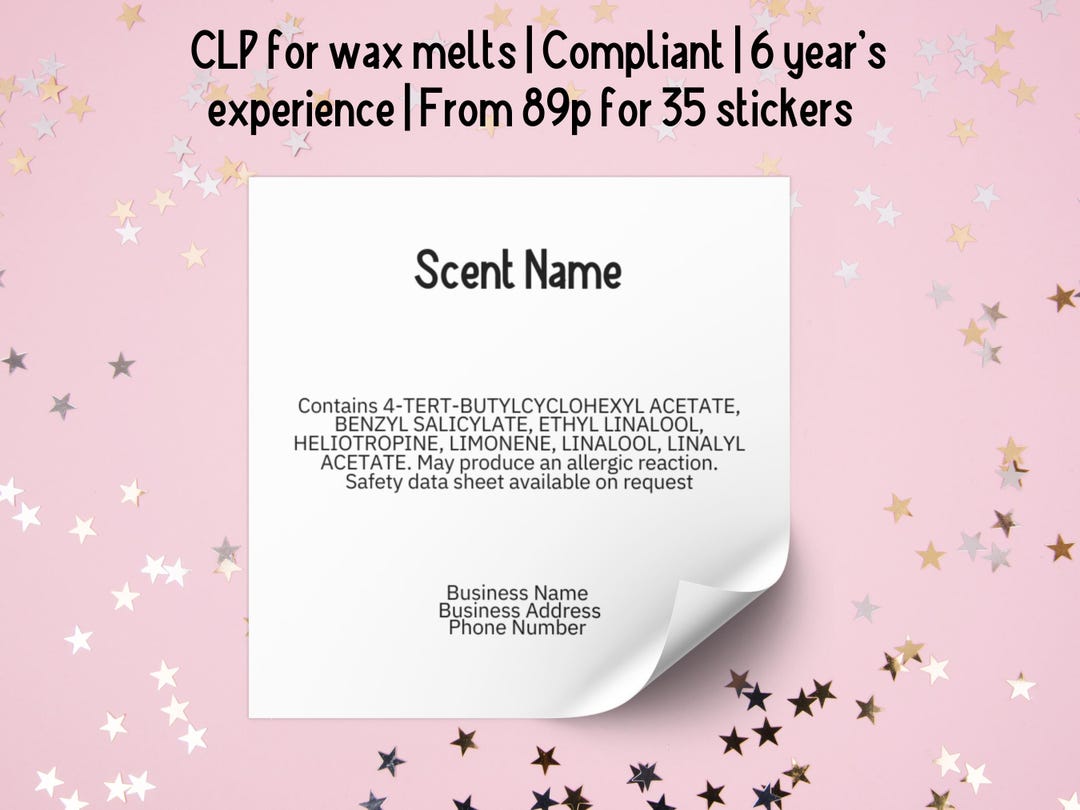 CLP Labels, Wax Melts, Square, CLP Stickers, Rectangle, Safety Label ...