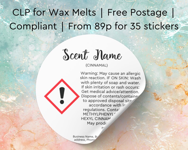 CLP Labels, Circle, CLP Stickers, Wax Melts, Rectangle, Safety Label ...