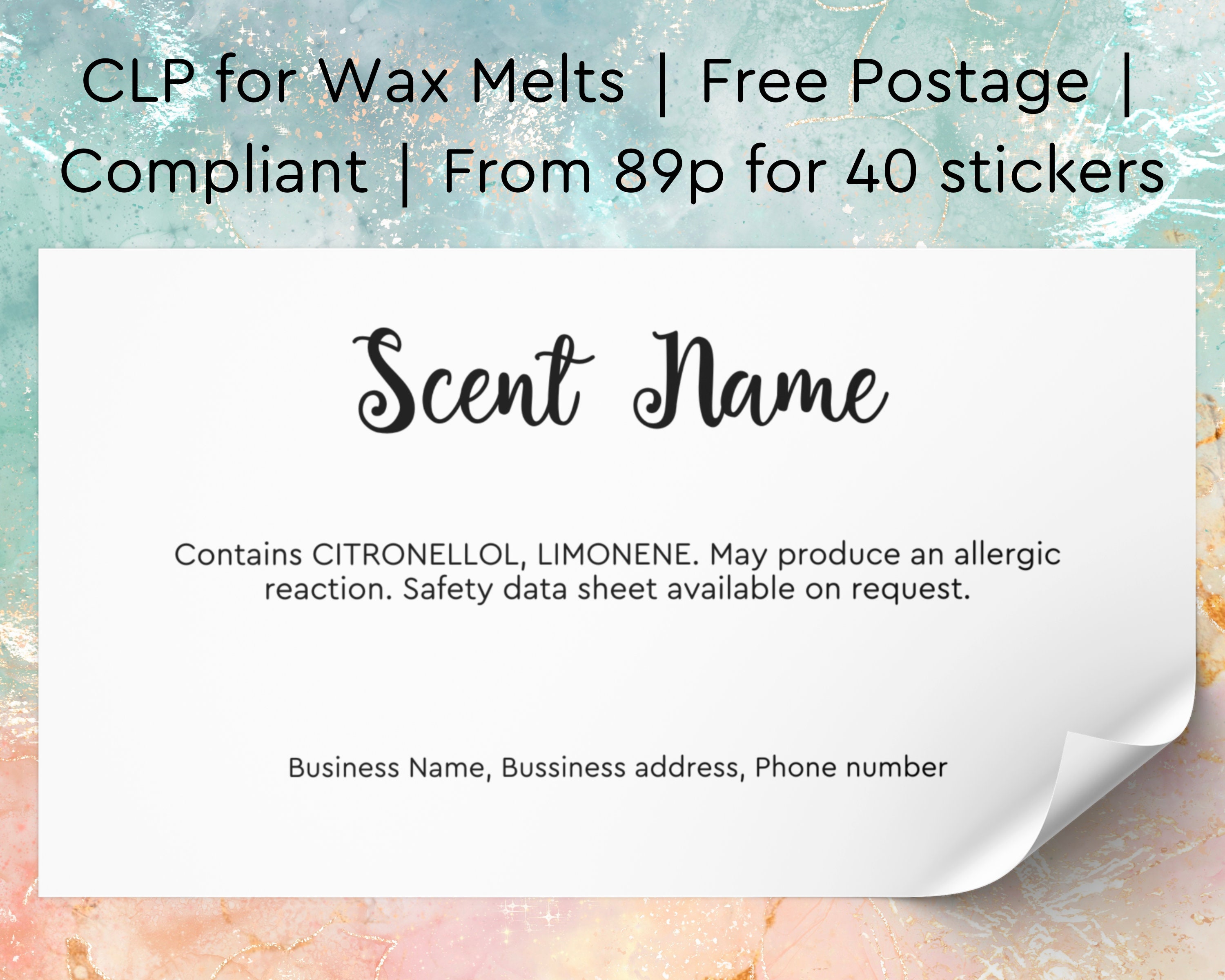 CLP Labels, HB CLP Stickers, Wax Melts, Rectangle, Circle, Safety Label ...