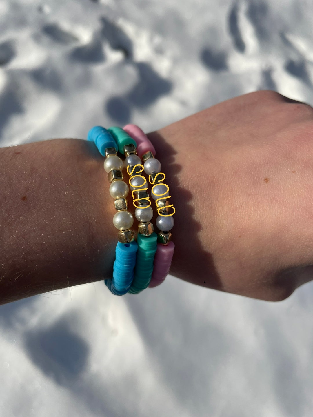 Preppy Pearl & Gold Handmade Bracelet - Etsy