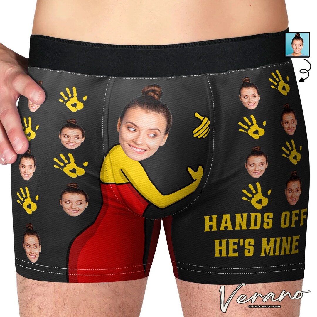 Custom Photo Hands off He's Mine Funny Gift for Husband, Boyfriend ...