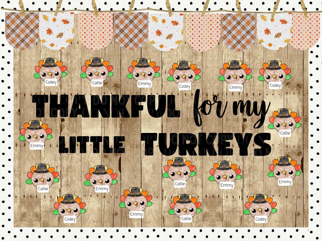 Thankful Turkeys Bulletin Board Kit: Fall Classroom Decor (printable ...