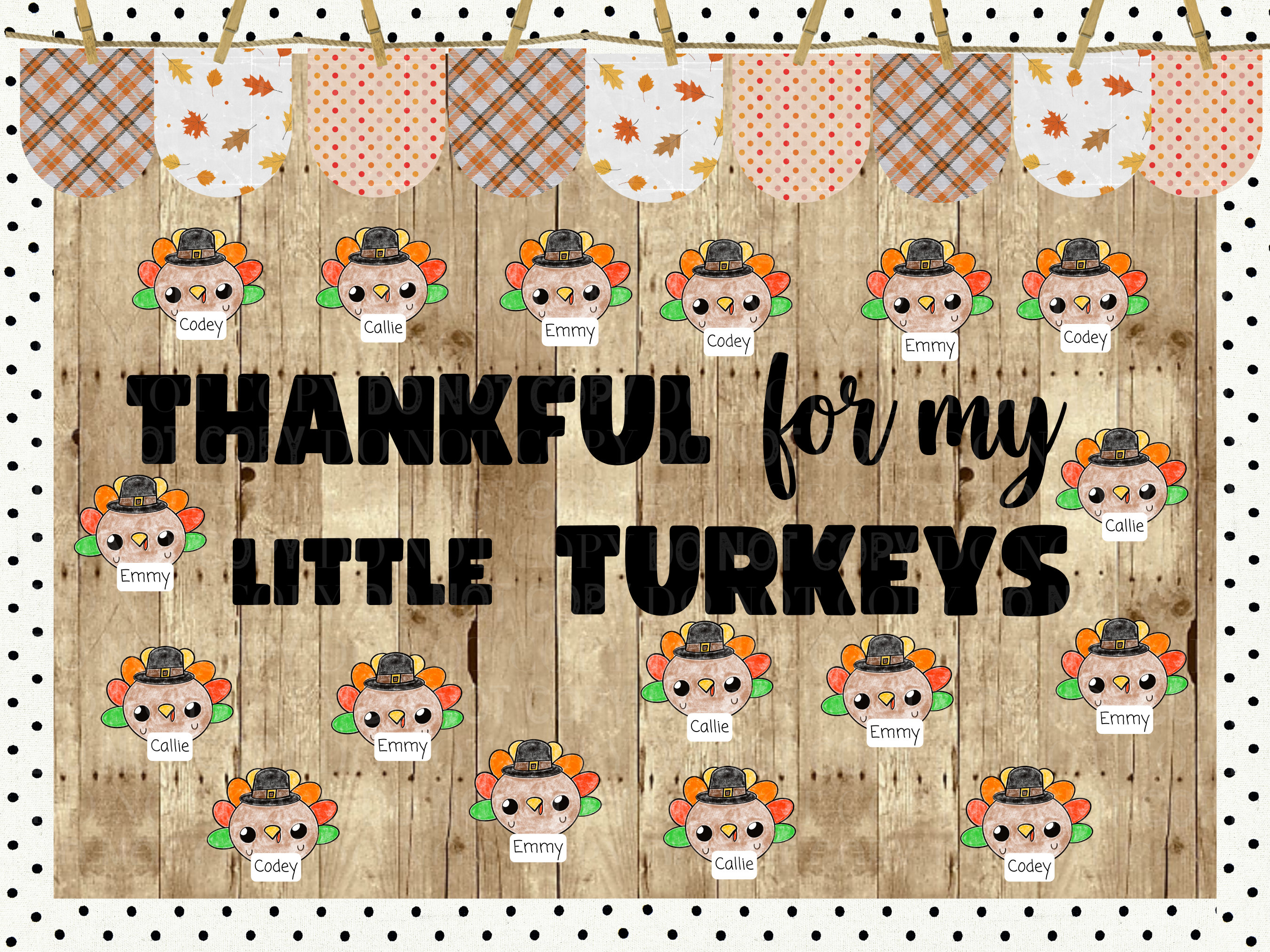 Thankful Turkeys Classroom Bulletin Board Kit: Fall Activity (printable ...