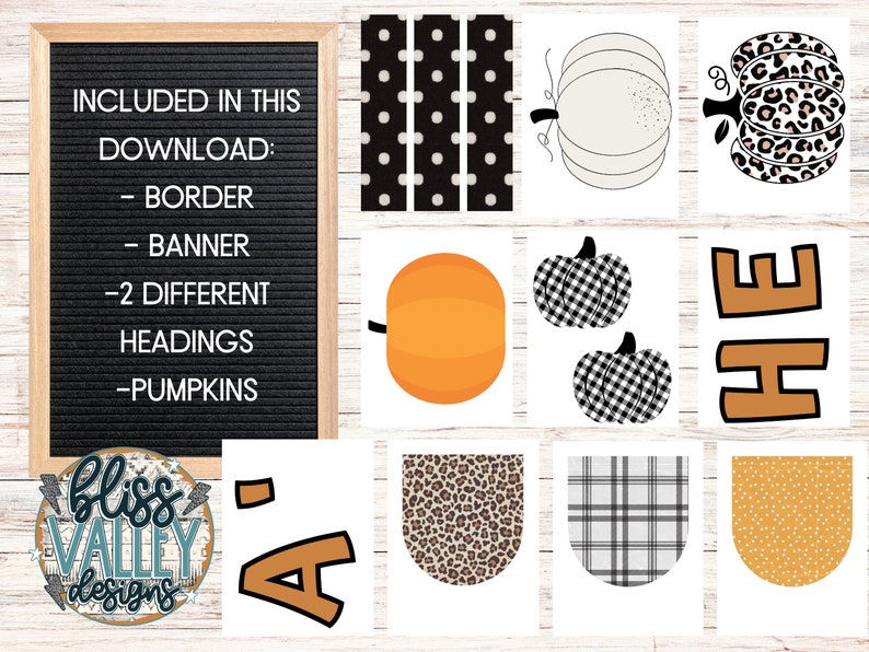 Happy Fall Yall Bulletin Board Kit: Leopard Print Pumpkin Decor ...