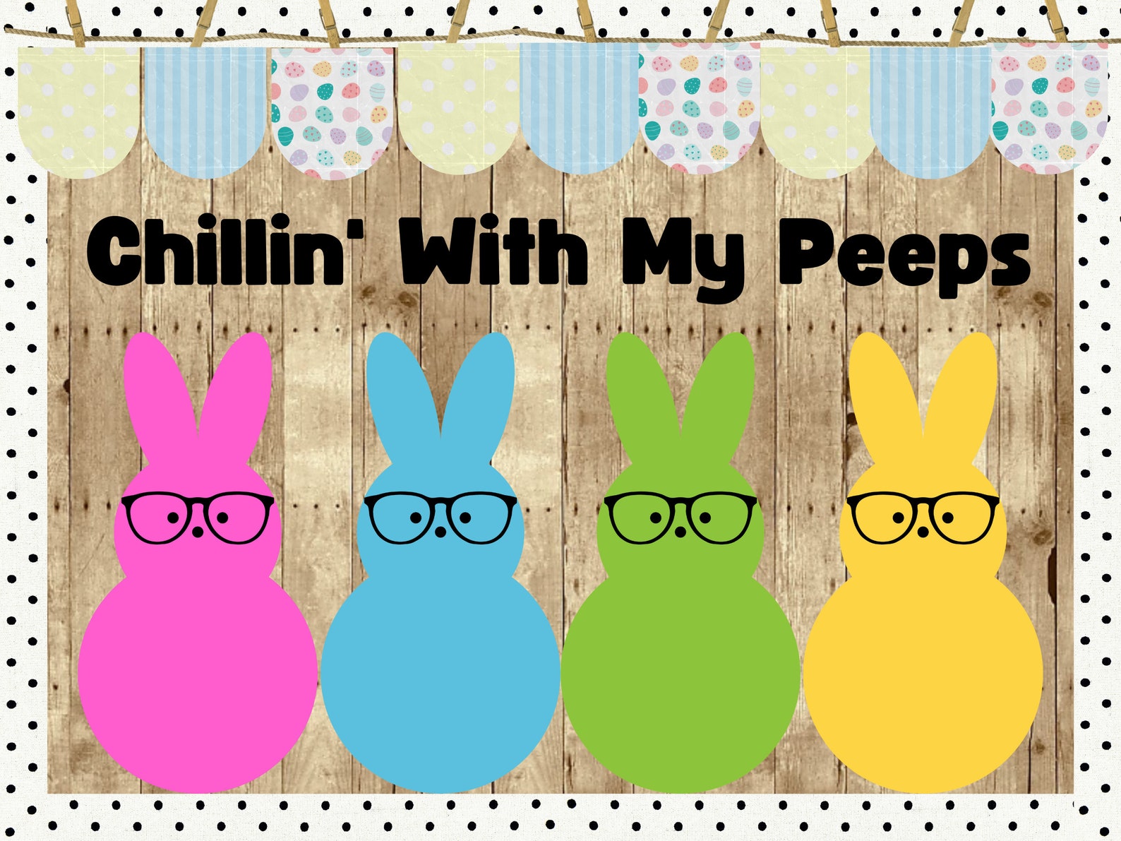 Chillin' With My Peeps Printable Easter Classroom Bulletin Board Kit ...