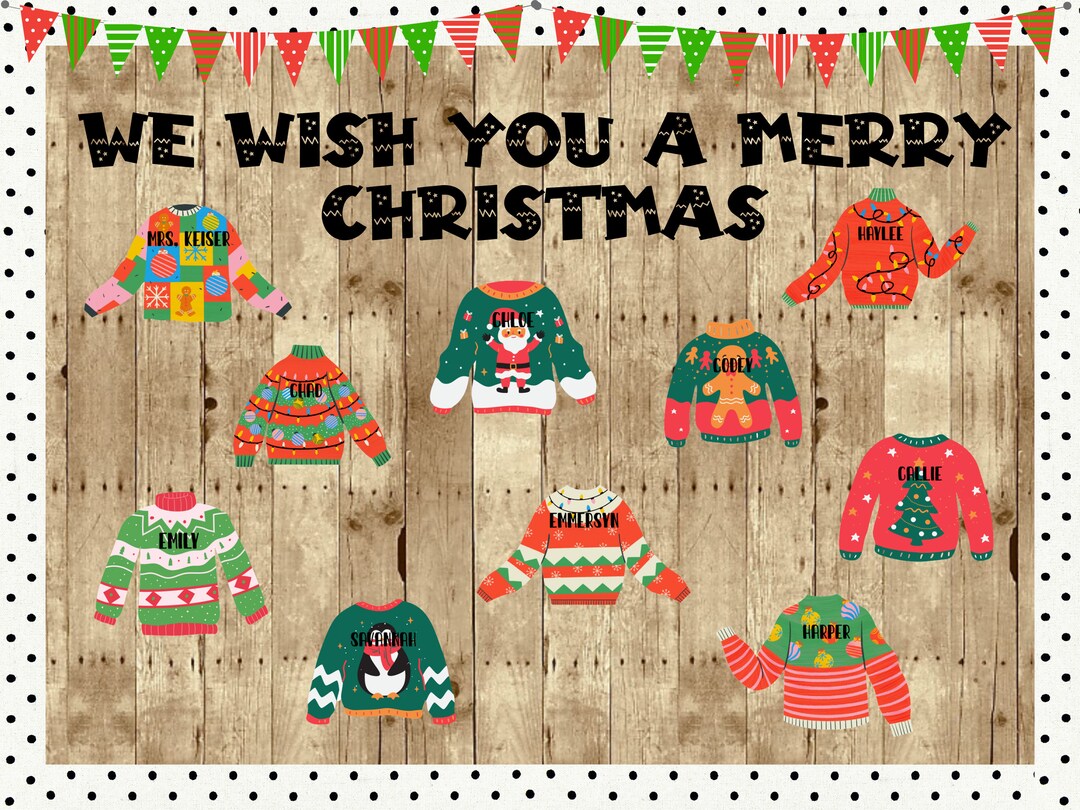 Editable Ugly Sweater Christmas Bulletin Board Kit (digital Download ...