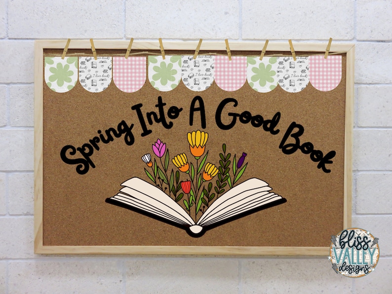Spring Reading Bulletin Board Kit: Floral Classroom Decor (digital ...