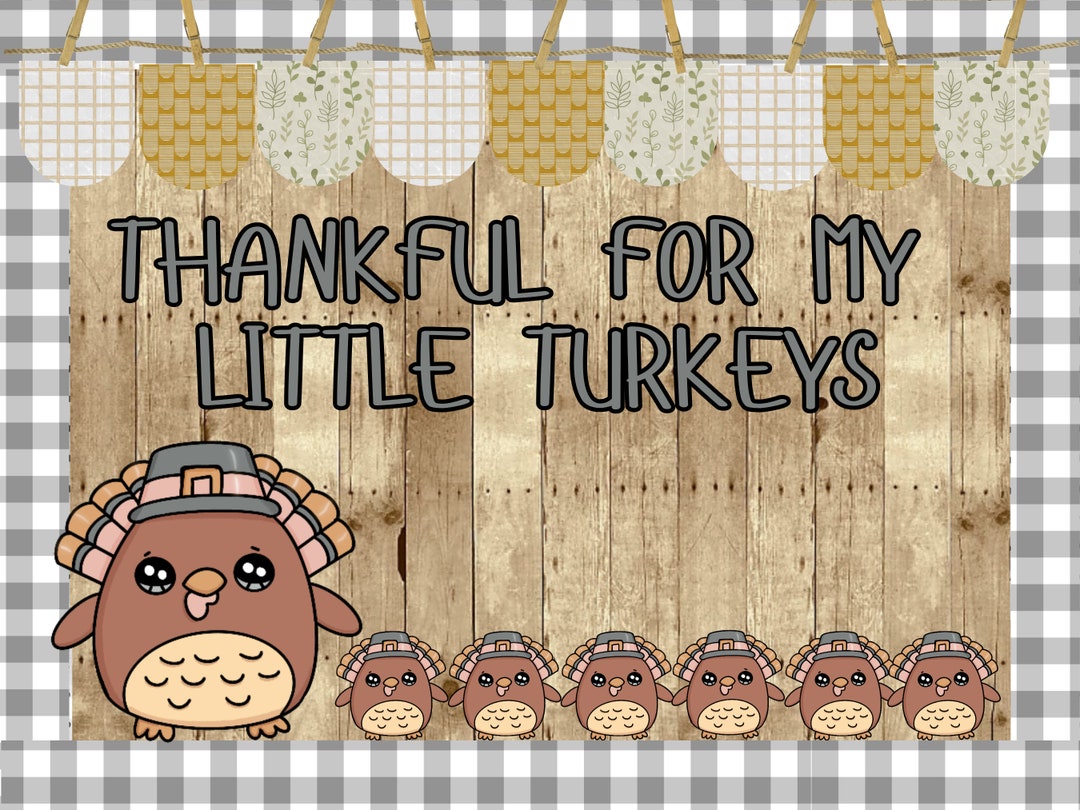 Thankful Turkeys Classroom Bulletin Board Kit: Fall Thanksgiving Decor ...