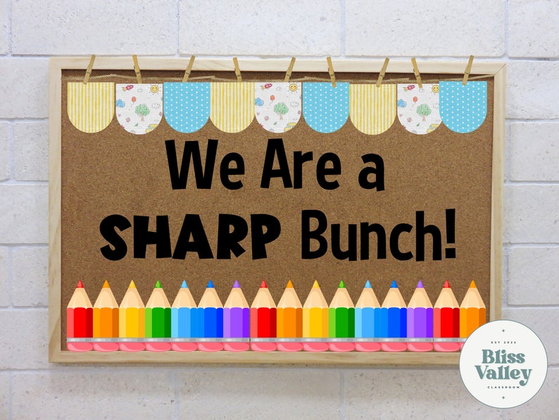 Sharp Bunch Classroom Bulletin Board Kit: Back to School Decor (png's ...