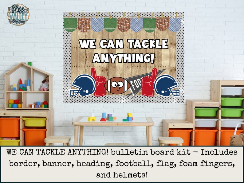 We Can Tackle Anything Winter Football Classroom Bulletin Board Kit ...