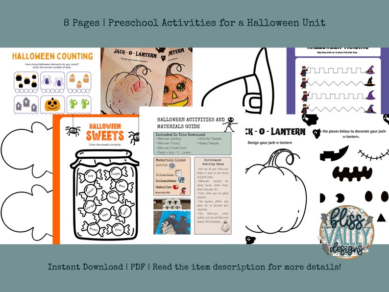 Halloween Preschool Homeschool Activity Pack | Kindergarten ...
