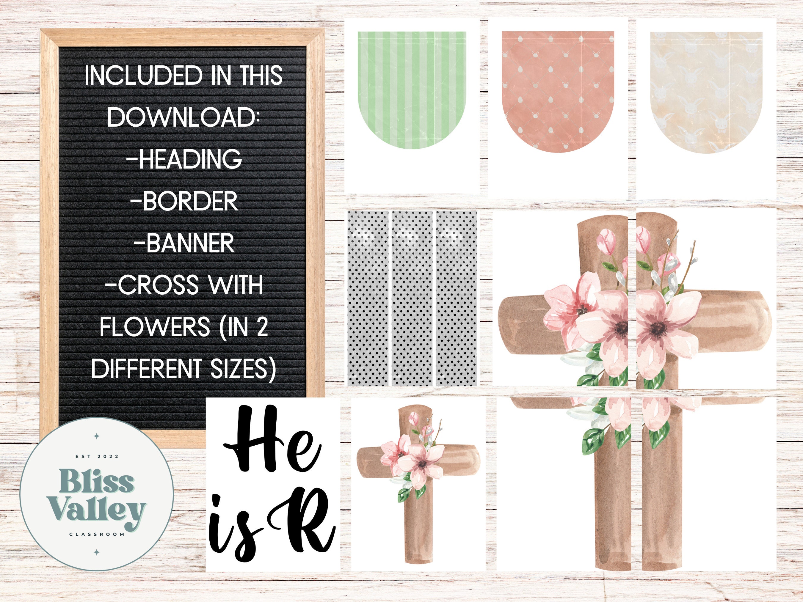 He is Risen Printable Easter Classroom Bulletin Board Kit | Door ...