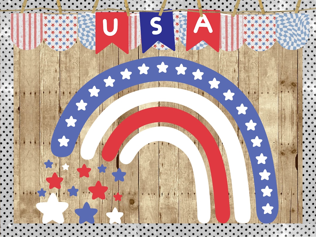 USA Printable Classroom Bulletin Board Kit | July Door Decoration ...