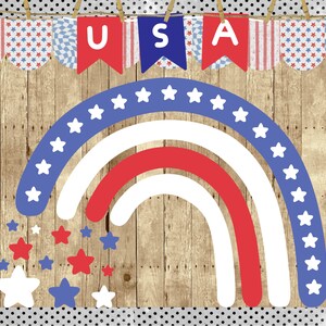 USA Printable Classroom Bulletin Board Kit | July Door Decoration ...