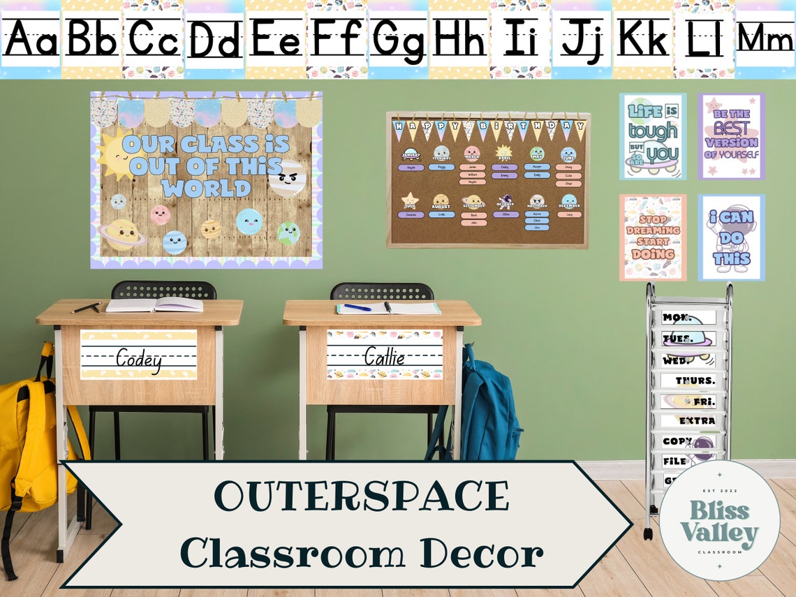 Editable Pastel Outerspace Theme Drawer Labels Printable Classroom ...