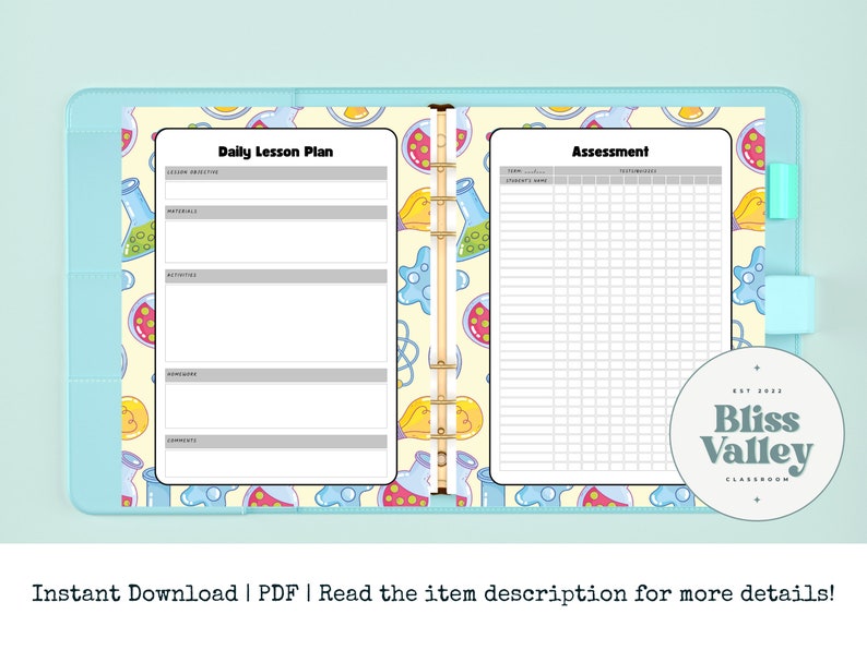 Science Classroom Themed Editable Printable Teacher Planner 2024 - 2025 ...