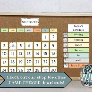 Editable Camp Theme Printable Classroom Schedule / Teacher Resources ...
