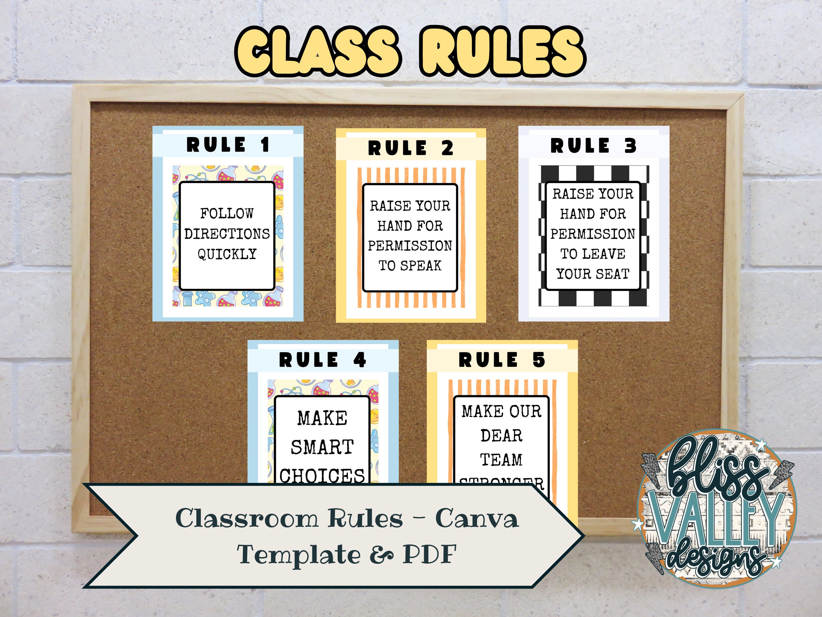 Editable Science Class Printable Classroom Rules Template | Teacher ...