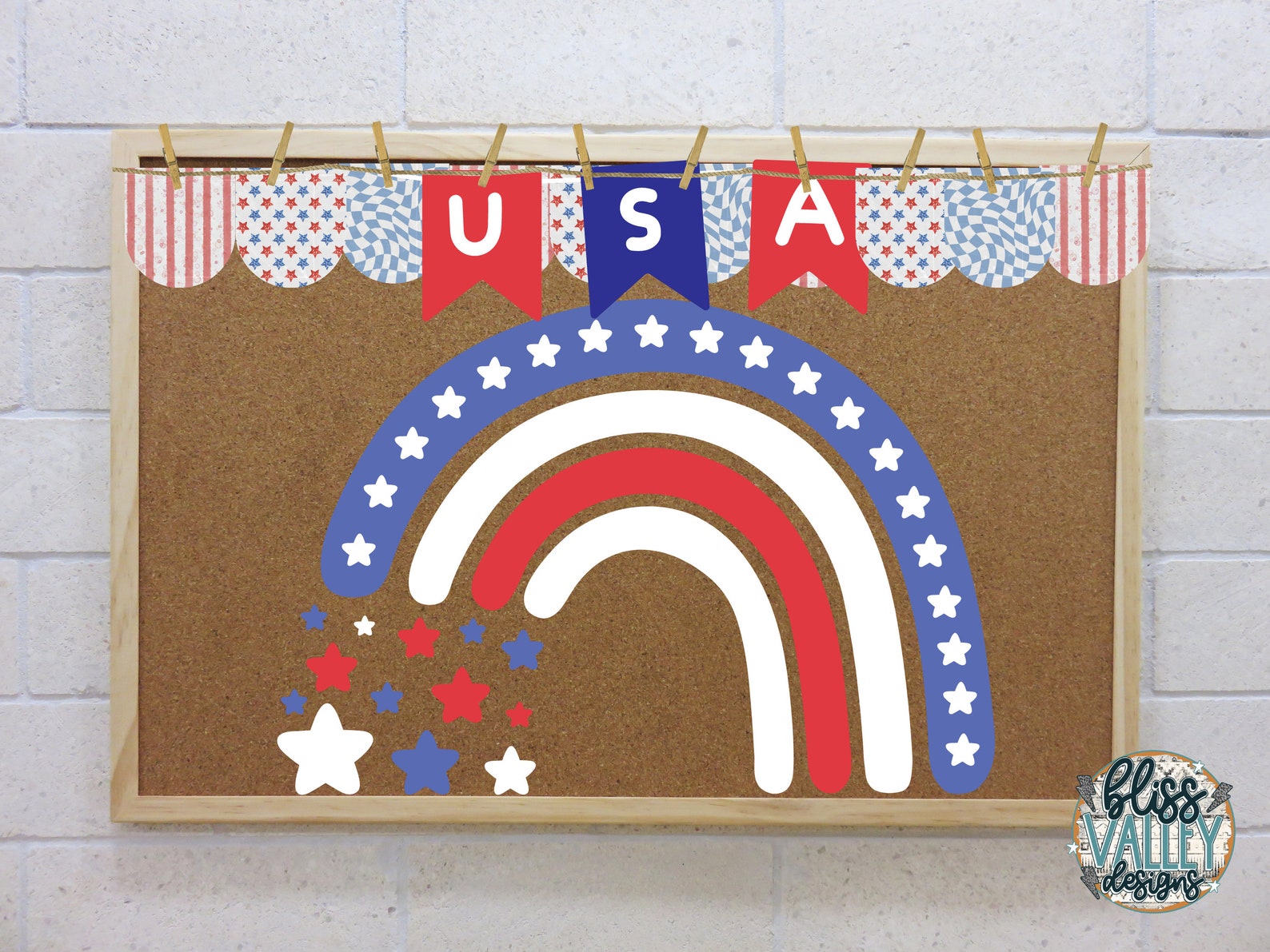 USA Printable Classroom Bulletin Board Kit | July Door Decoration ...