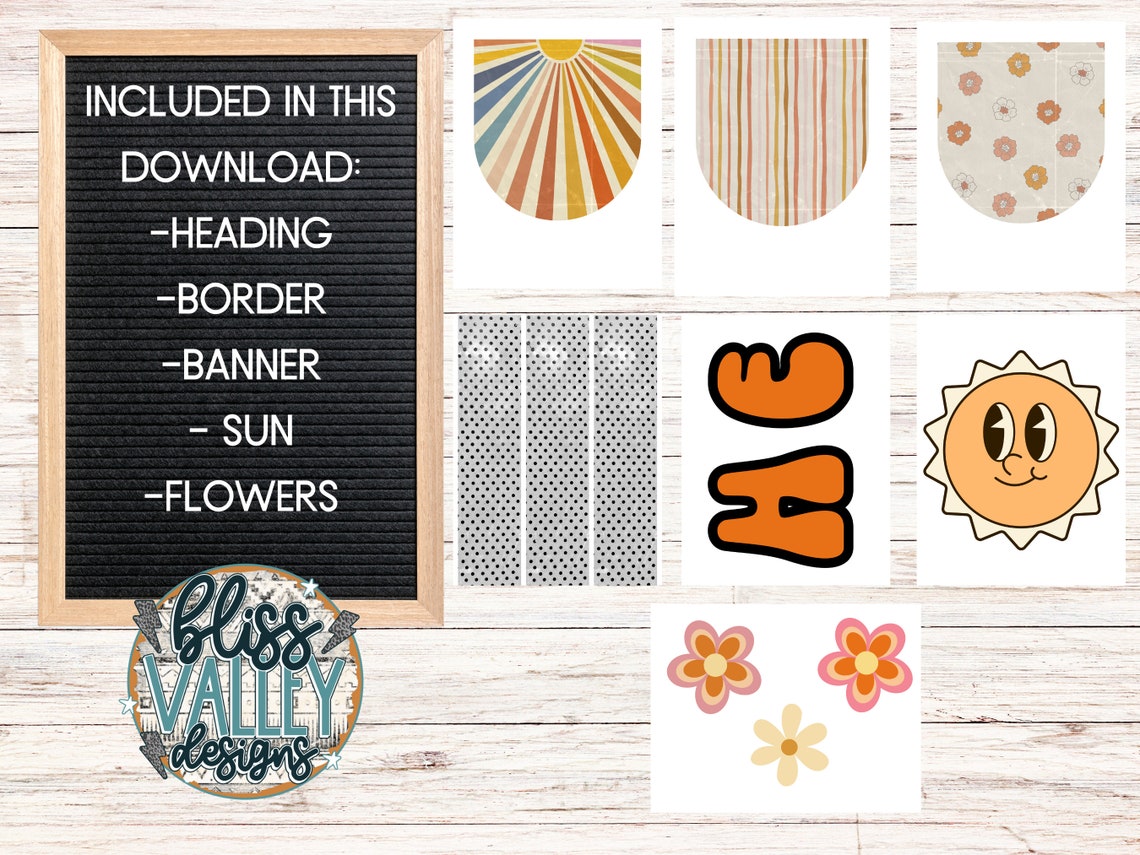 Retro Classroom Bulletin Board Kit: Here Comes the Sun (digital ...