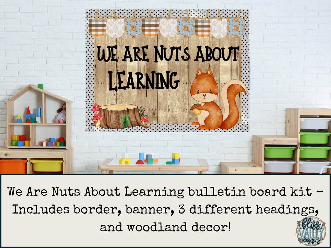 Fall Classroom Bulletin Board Kit: Squirrel & Woodland Theme (digital ...