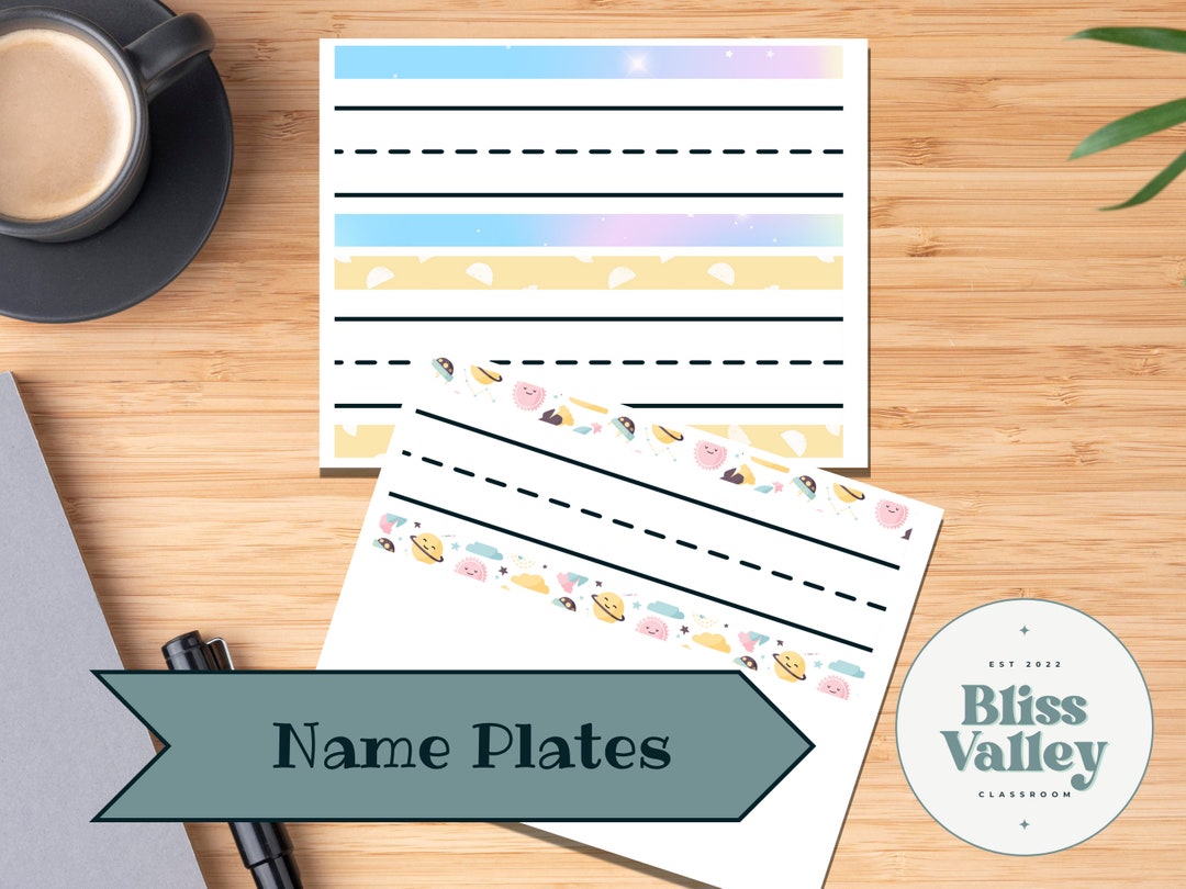 Pastel Outerspace Desk Name Plates Printable | Teacher Resources ...
