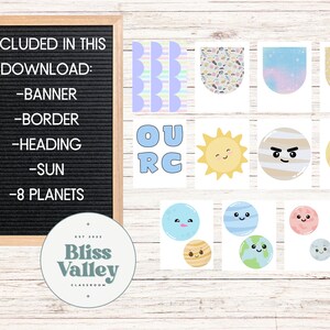 Pastel Space Classroom Bulletin Board Kit (digital Download) - Etsy