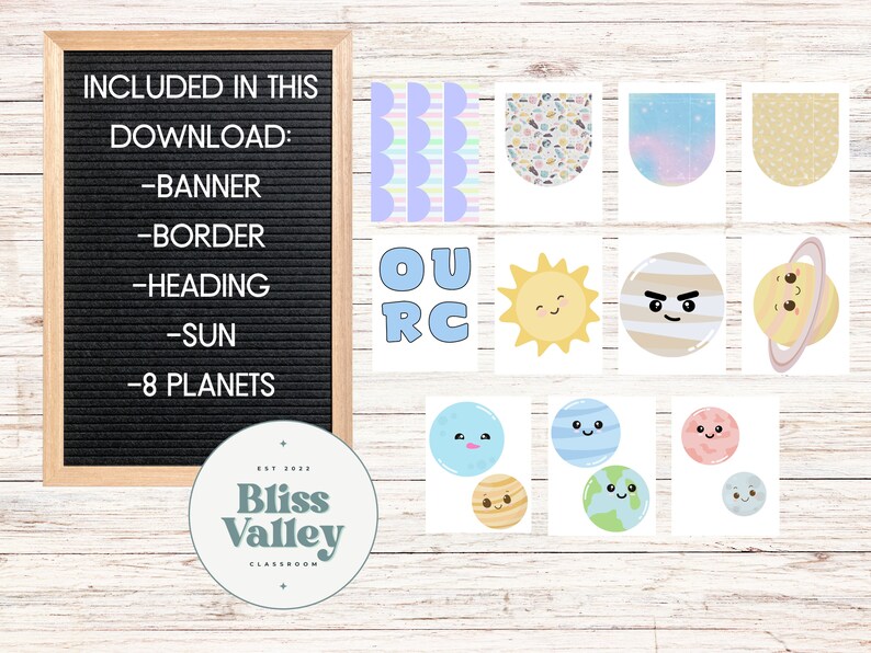 Pastel Space Classroom Bulletin Board Kit (digital Download) - Etsy