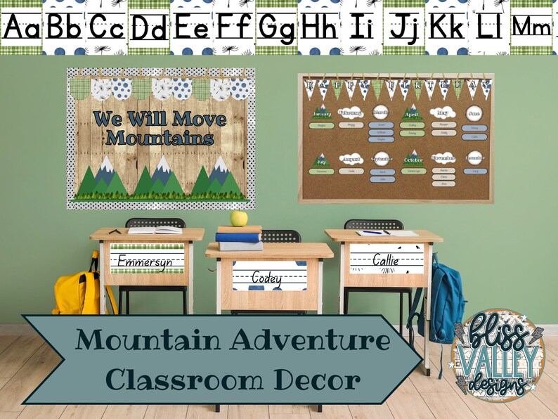 Mountain Adventure Themed Printable Bulletin Board Letter Set Classroom ...