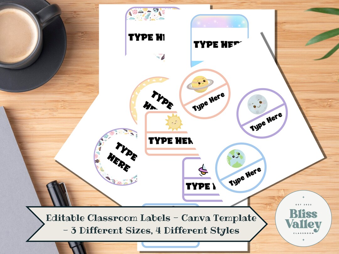 Editable Pastel Outerspace Theme Printable Classroom Labels ...