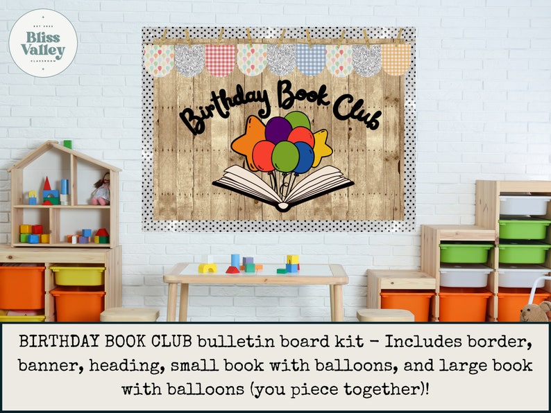 Birthday Book Club Bulletin Board Kit: Classroom Door Decor (digital ...