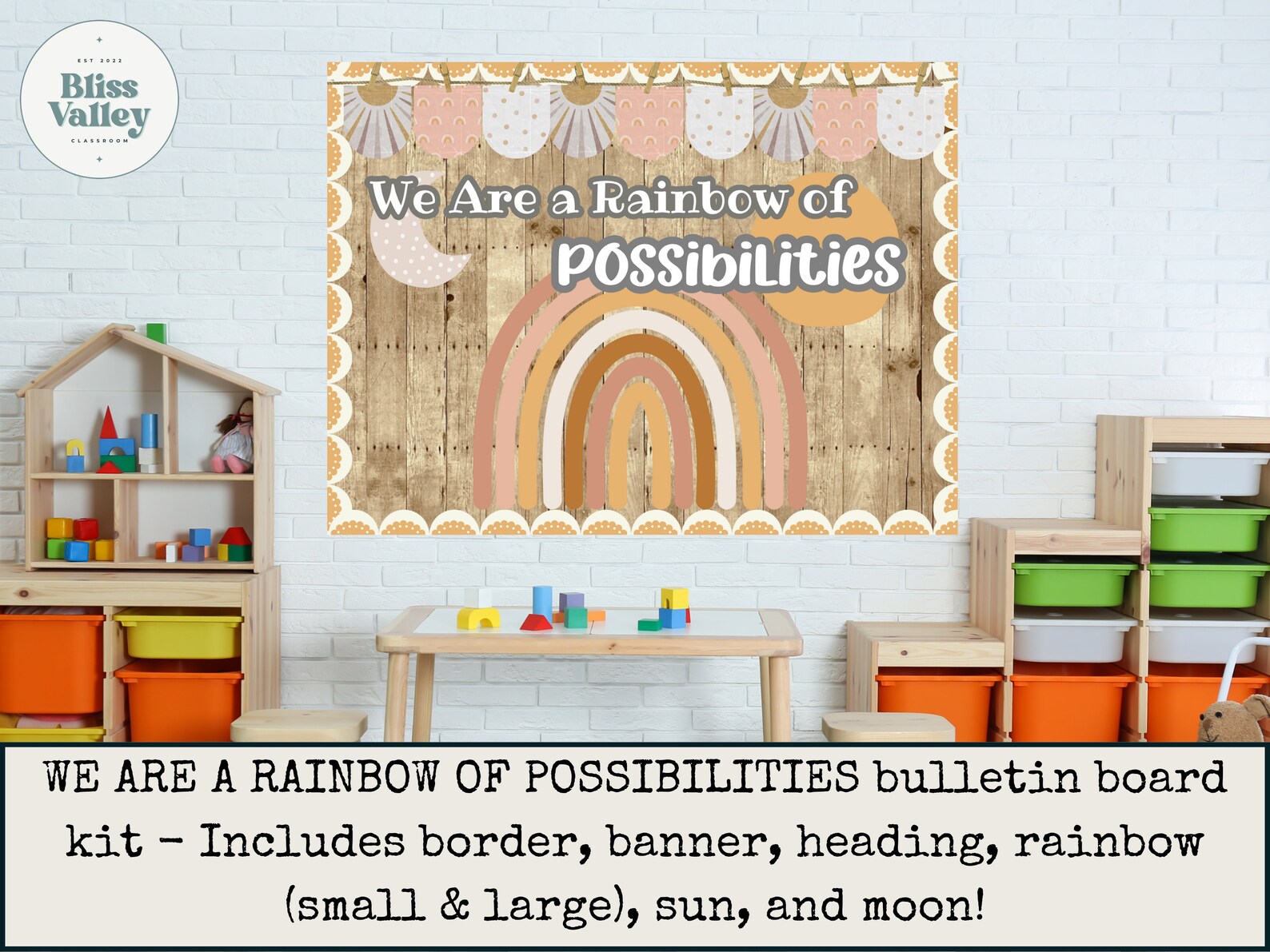 We Are a Rainbow of Possibilities Printable Classroom Bulletin Board ...