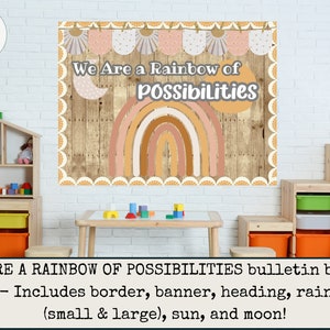 We Are a Rainbow of Possibilities Printable Classroom Bulletin Board ...