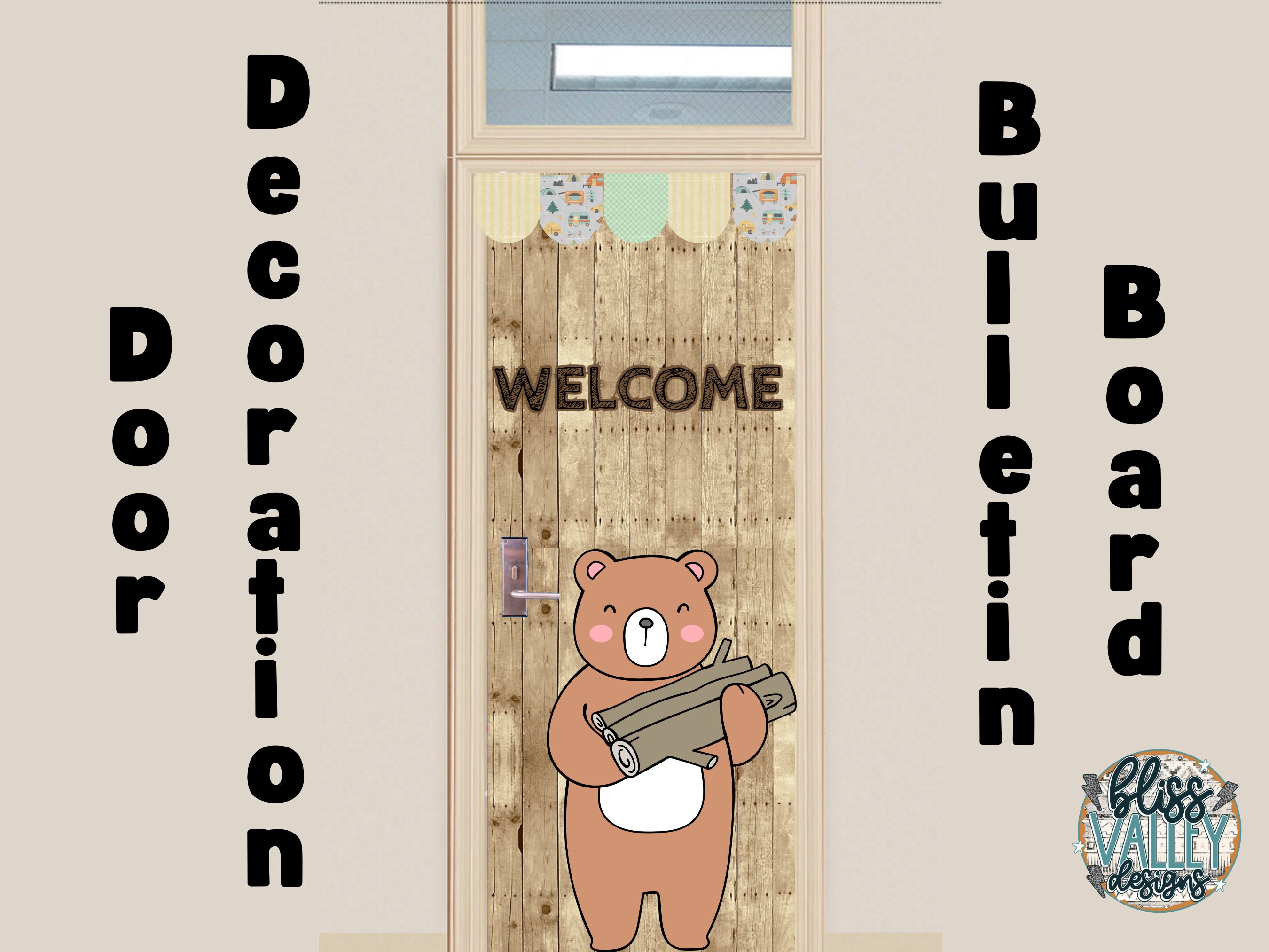 Camp Theme Welcome Printable Classroom Bulletin Board Kit | Door ...