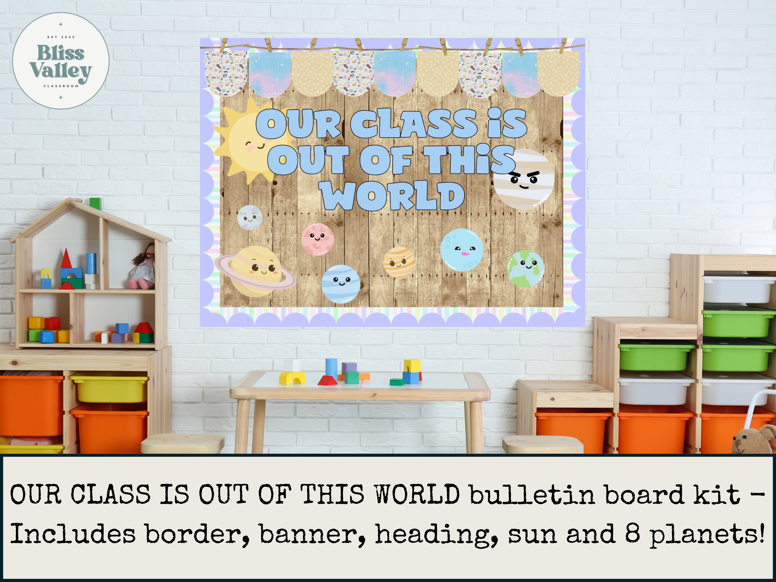 Pastel Space Classroom Bulletin Board Kit (digital Download) - Etsy