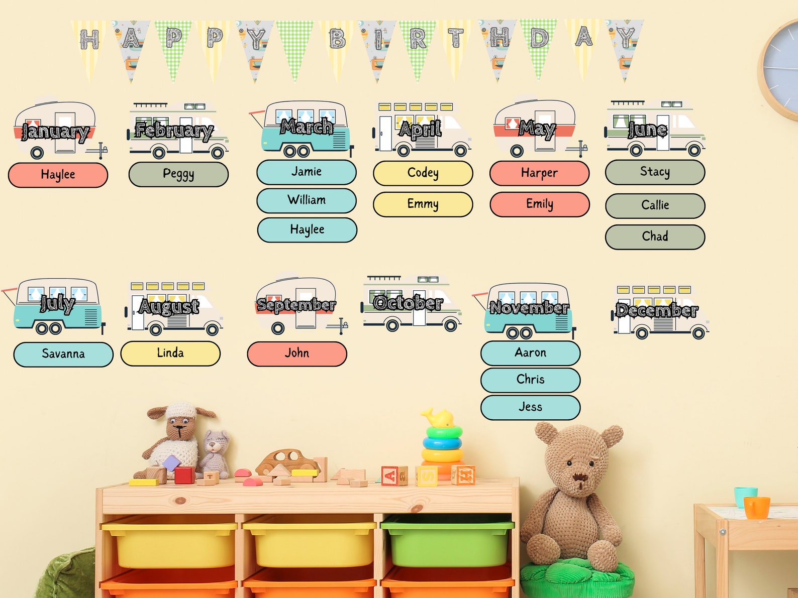 Camp Theme Birthday Display Printable Classroom Bulletin Board Kit ...