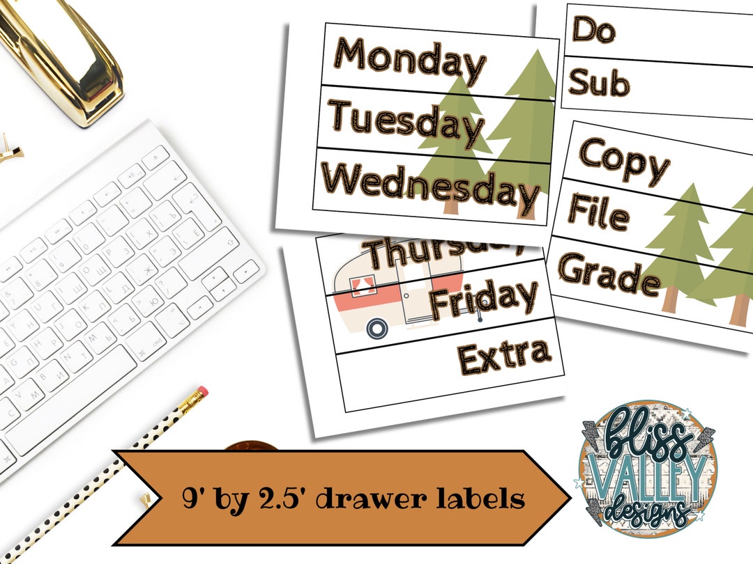 Camp Theme Drawer Labels / Printable / Classroom Decor / 10 Drawer ...