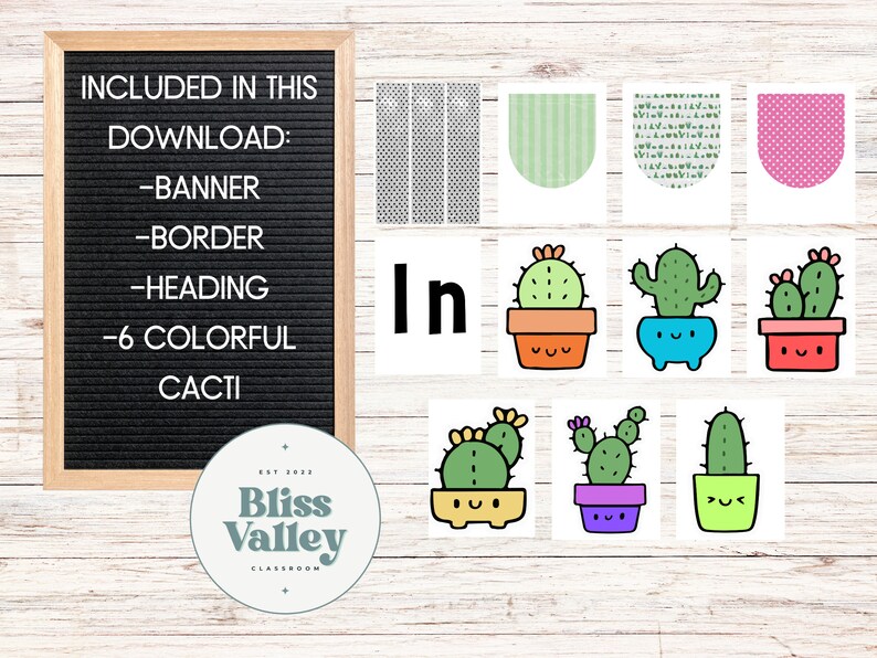 Cactus Classroom Door Decoration: Back to School Bulletin Board Kit ...