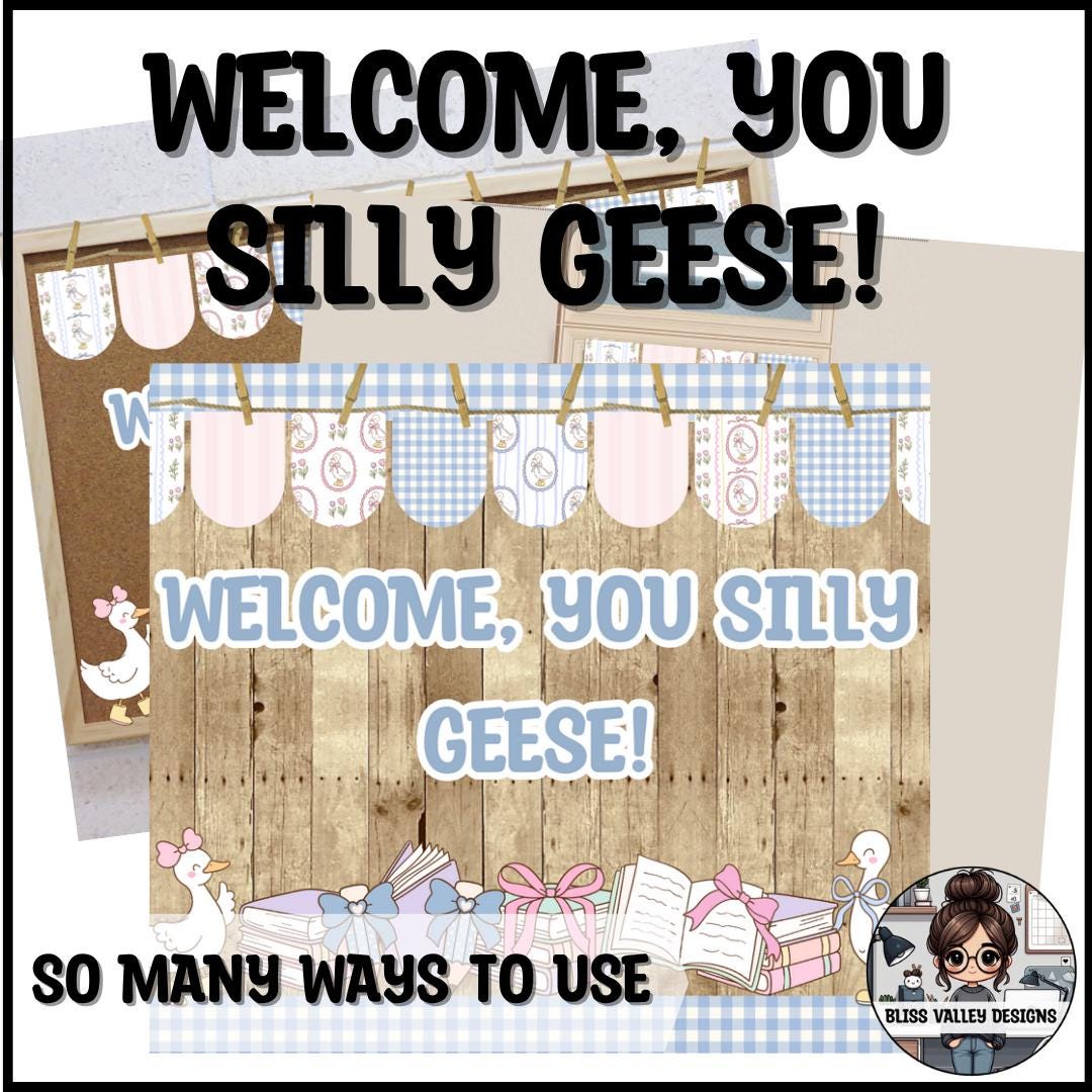 Silly Goose Back to School Bulletin Board With Border | Classroom Door ...