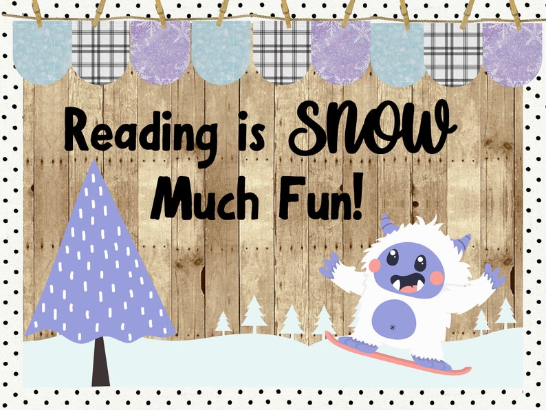 Learning is Snow Much Fun Yeti Winter Bulletin Board Kit With Headings ...