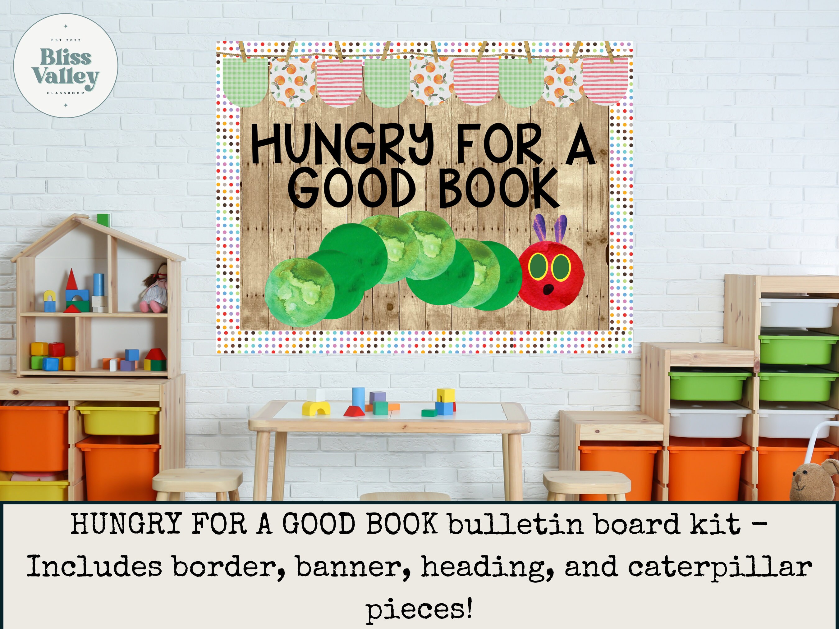 Hungry for a Good Book Printable Classroom Bulletin Board Kit Door ...