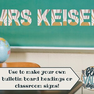 90's Boho Themed Printable Bulletin Board Letter Set | Classroom ...