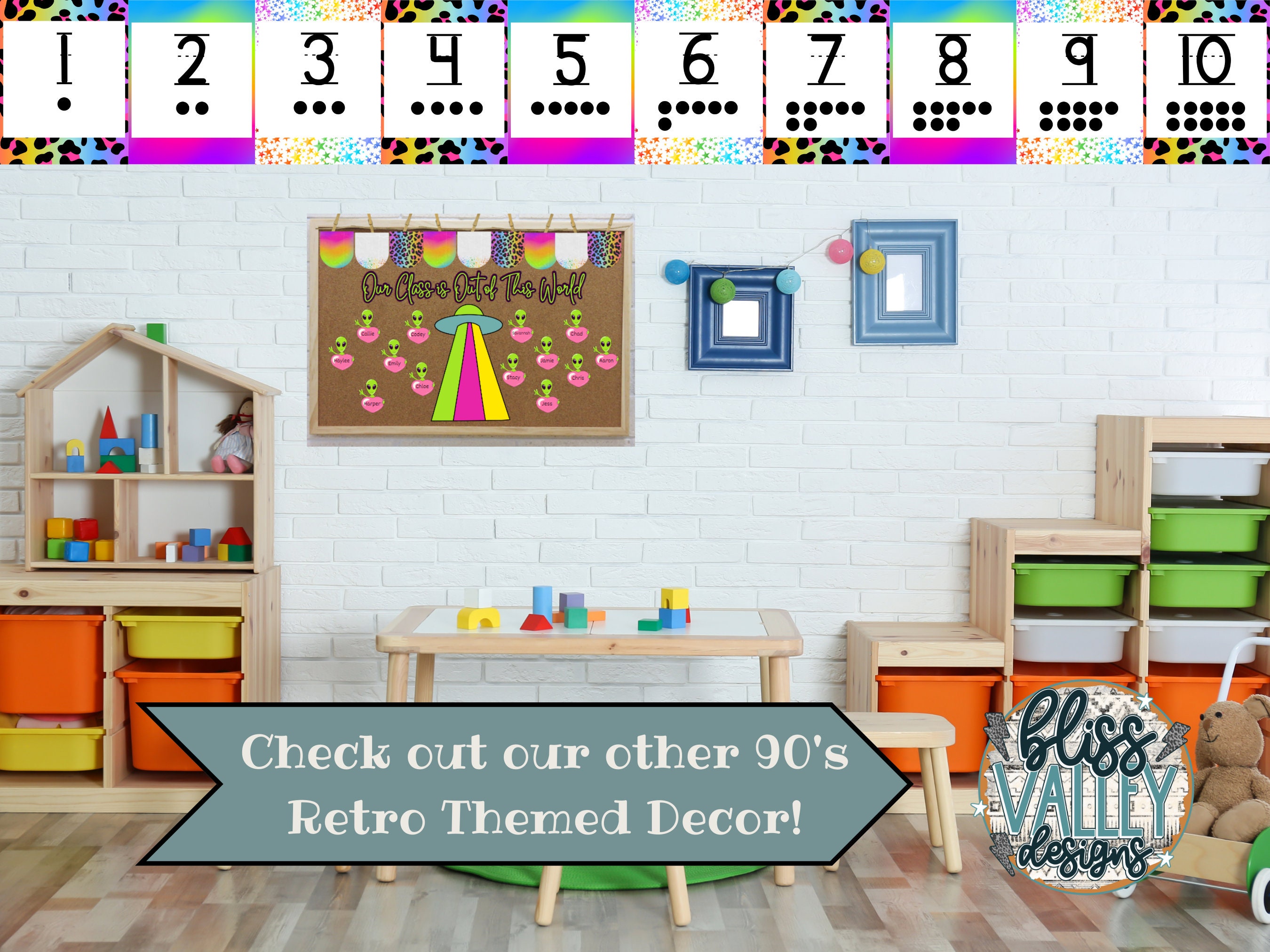 90's Retro Theme Birthday Display Printable Classroom Bulletin Board ...